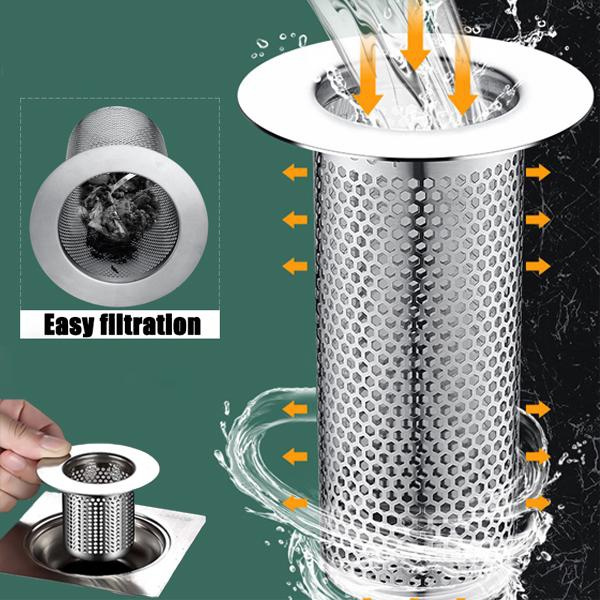 1Pc Stainless Steel Floor Drain Filter Mesh Kitchen Sink Anti-clog ...