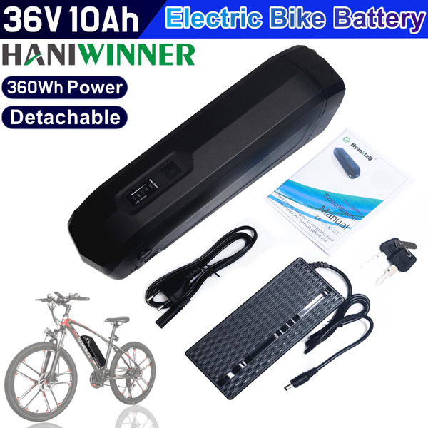 Haniwinner 360Wh Portable Bicycle Battery, 36V 10Ah E-bike Rechargeable ...