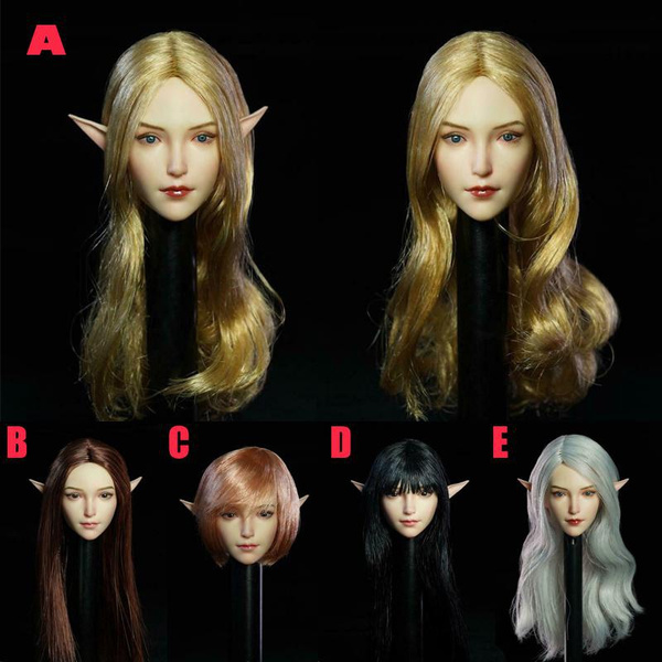 5 Types 1/6 Scale Elf Ears Beauty Girl Head Sculpt for 12 inch Female ...