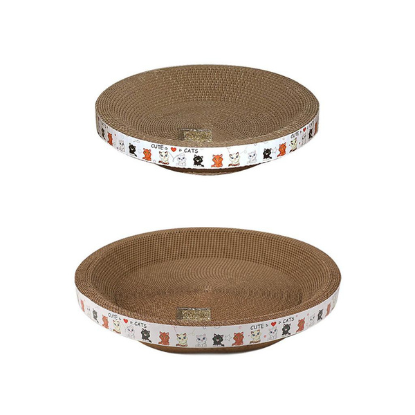 Durable Round Cats Scratcher Pad Grinding Claws Cardboard Corrugated ...