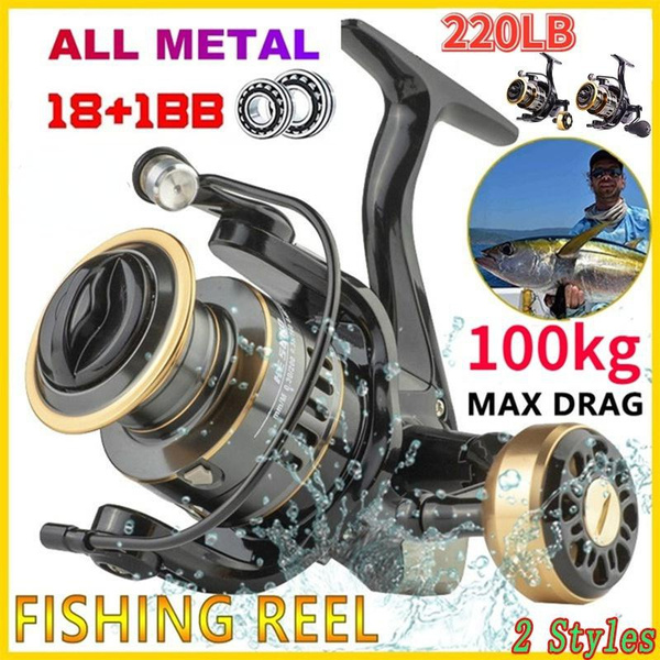 Max Drag 100kg(220LB) Fishing Reel with 19BB 5.2:1 Metal Spool Spinning ... Max Drag 100kg(220LB) Fishing Reel with 19BB 5.2:1 Metal Spool Spinning ...