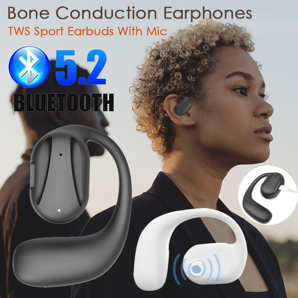 TWS Bone Conduction Headphones Wireless Earbuds With Mic Bluetooth Deep ...