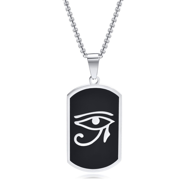 Egyptian The Eye of Horus Dog Tag Pendant Mens Personalized 316L ...