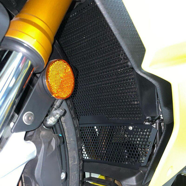 Black Motorcycle Front Radiator Water Oil Cooler Grille Guard Cover ...