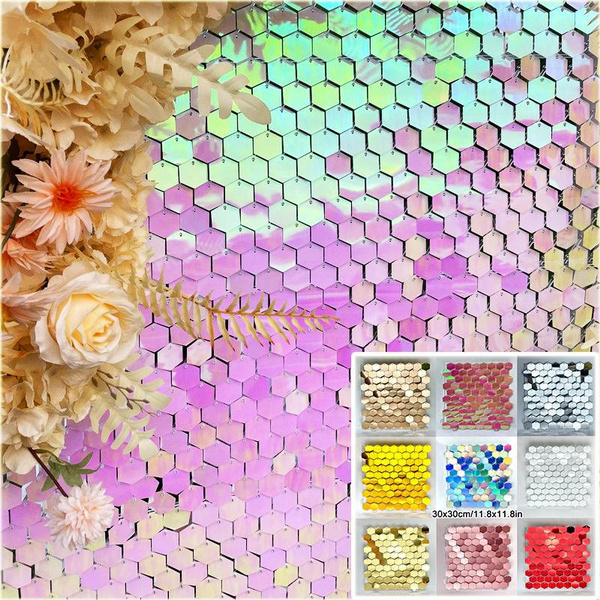 1/4Pcs Shimmer Wall Panels Sequins Backdrop Events Background Party ...