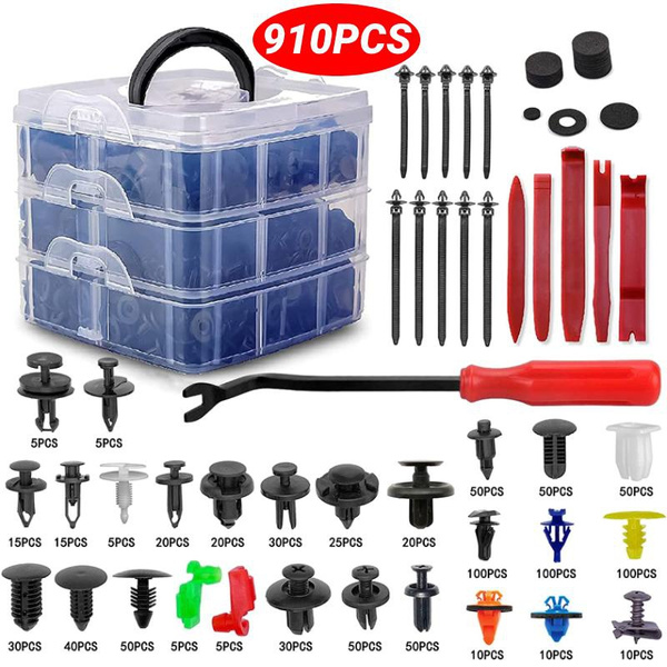 910PCS Car Retainer Clips Plastic Fasteners Kit with 27 Most Popular ...