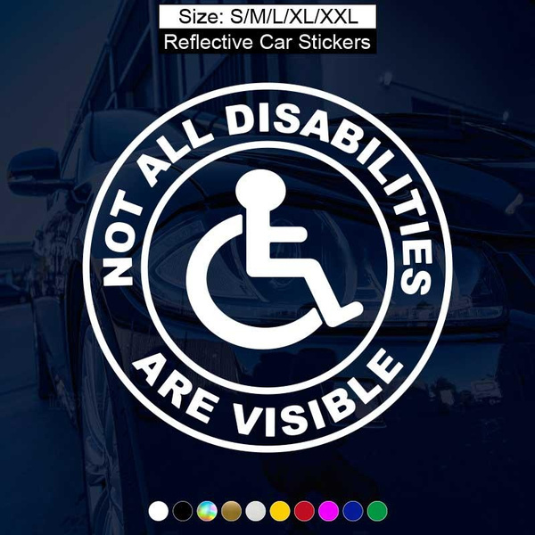 1PC Not All Disabilities Are Visible Waterproof Car Stickers Disabled ...