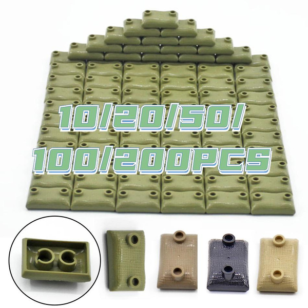 Military Sandbag DIY Army Scene Parts Compatible Weapon Building Blocks ...
