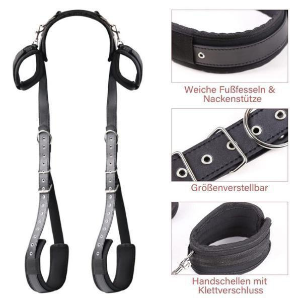 BDSM Sex Bondage Set with Handcuffs and Leg Straps Cuffs, Adjustable ...