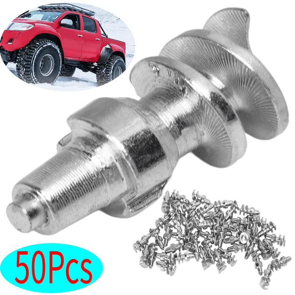 50PCS Tire Studs Threaded Anti Slip Tungsten Steel Aluminum Tyre Stud ...