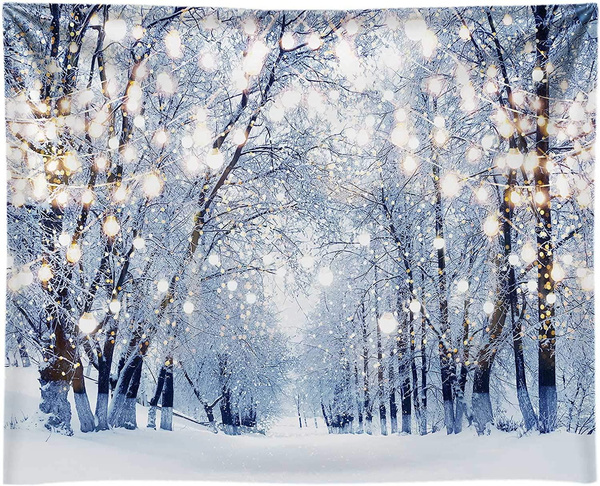 Winter Scene Backdrop Wonderland Snowflake Photography Background ...