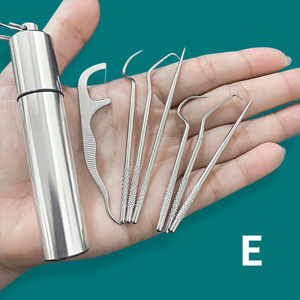 Portable Titanium Toothpick Bag Set Reusable Metal Toothpicks with ...