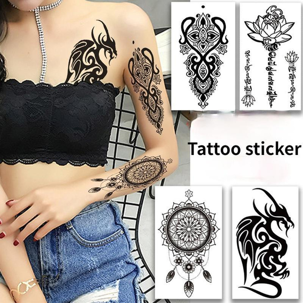 New Waterproof Temporary Tattoos Stickers Fake Tattoo Paste Leg Arm ...
