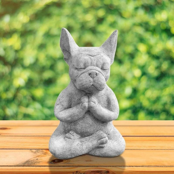 Yoga Pose Meditation Dog Resin Statue Ornaments Waterproof Prayer Zen ...