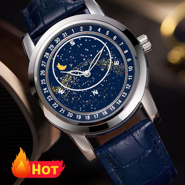 KIMSDUN quartz Watch Nebula Rotating starry Night Light waterproof ...
