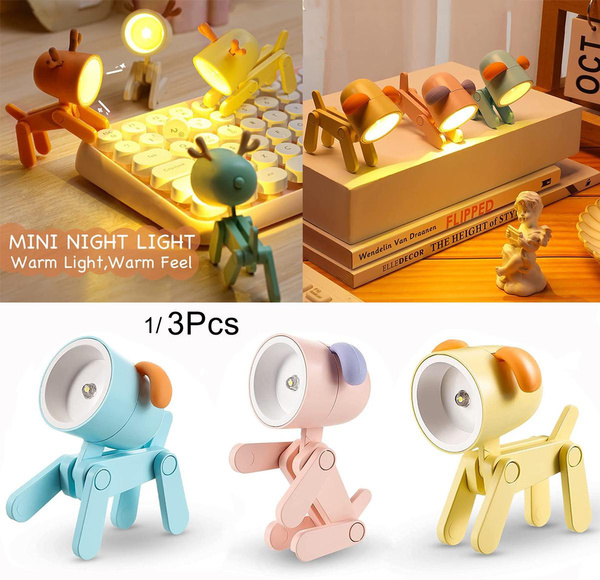 New Mini LED Pet Night Light Cute Small Phone Holder Deer Dog Shape ...
