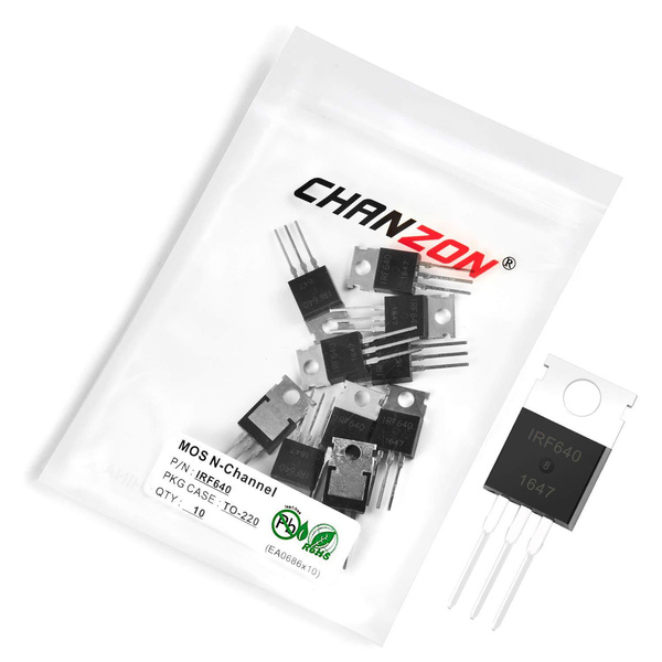 Chanzon 10pcs IRF640 TO-220 Sic Mosfet MOS N-Channel Transistor n-FET ...