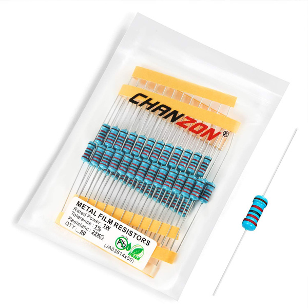 Chanzon 50pcs 1W 22K ohm 22000r Metal Film Fixed Resistor 0.01 1% ...