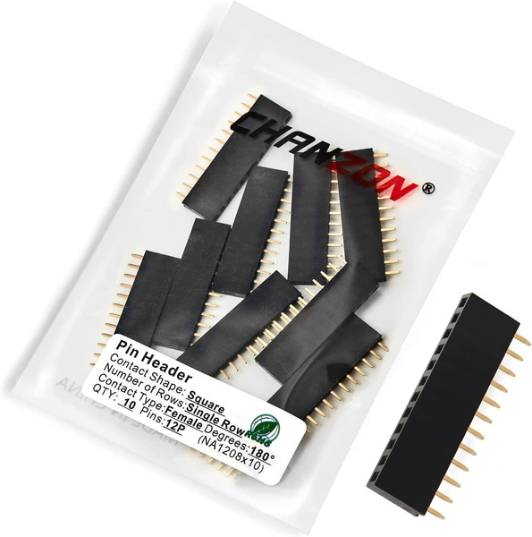 Chanzon Pin Header Strip for Arduino Gpio 12 pin x 10pcs Female Headers ...