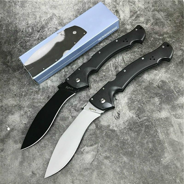 14 inch Large Cold Steel Black Rajah II Flat Folding Kukri Knife 62KGC ...