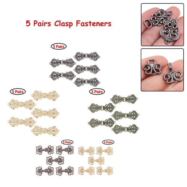 5 Pairs Clasp Alloy Fasteners for Medieval Halloween Elizabethan ...