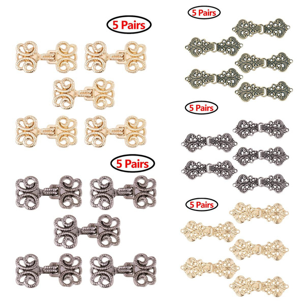 5 Pairs Clasp Alloy Fasteners for Princess Dresses Costumes Skirt ...