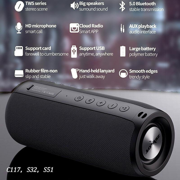 2023 Powerful Bluetooth Speaker Bass Wireless Portable Subwoofer ...