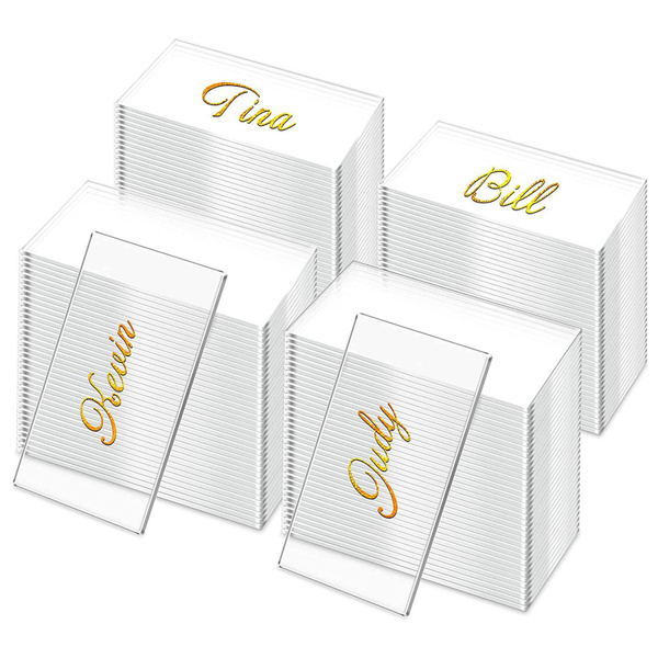 Clear Acrylic Place Cards Wedding Guest Names Table Seating Cards Blank ...