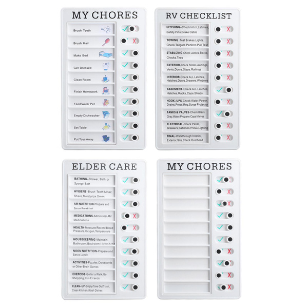 Memo Plastic Board Chore Chart Reusable RV Checklist My Chores Elder ...