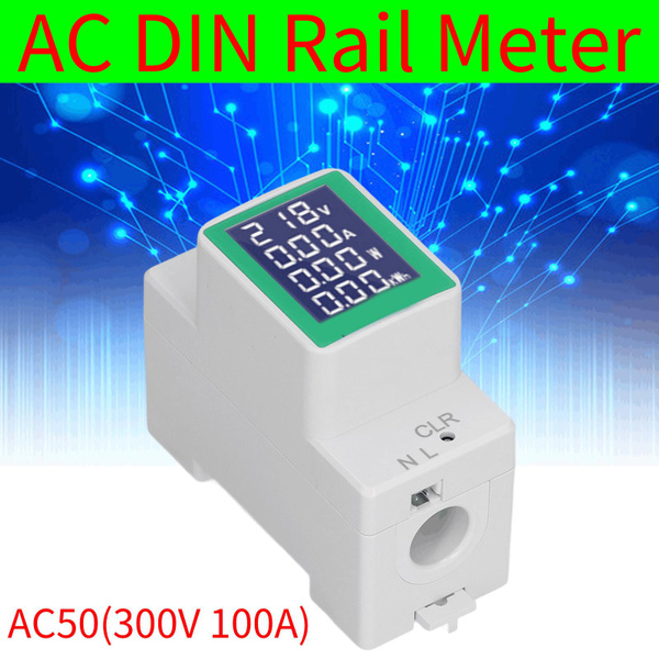 DIN Rail Meter, Digital Voltmeter Ammeter, Power Energy Monitor ...