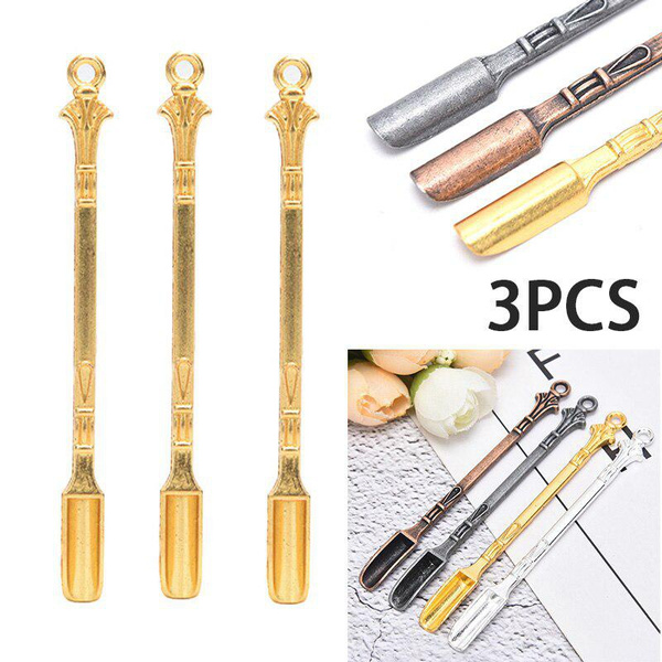 3pcs/set Mini Alloy Spoon Medicine Bottle Use Sniffer Snorter Snuff ...