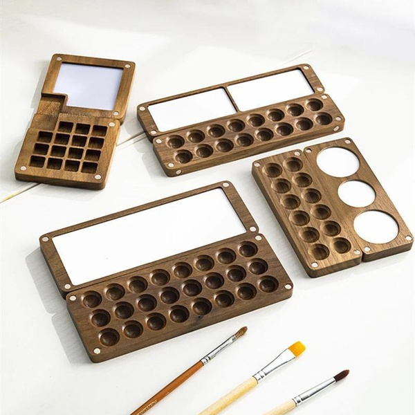 Portable Wooden Handmade Watercolor Paint Box Empty Magnetic Suction ... Portable Wooden Handmade Watercolor Paint Box Empty Magnetic Suction ...