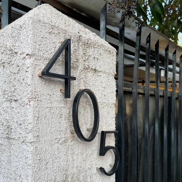 Black Floating House Numbers Doorplate Letters Metal Address Sign Plate ...