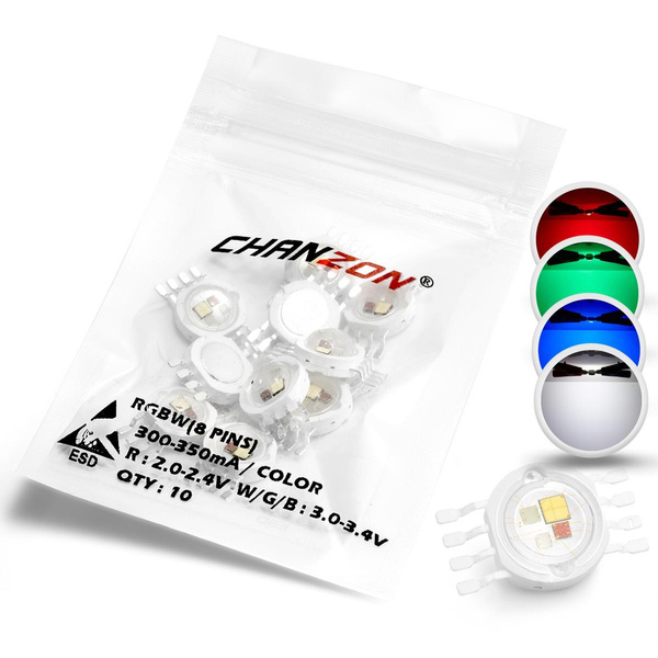 Chanzon 10 pcs High Power Led Chip 4W RGBW 8 pins (300mA-350mA for Each ...