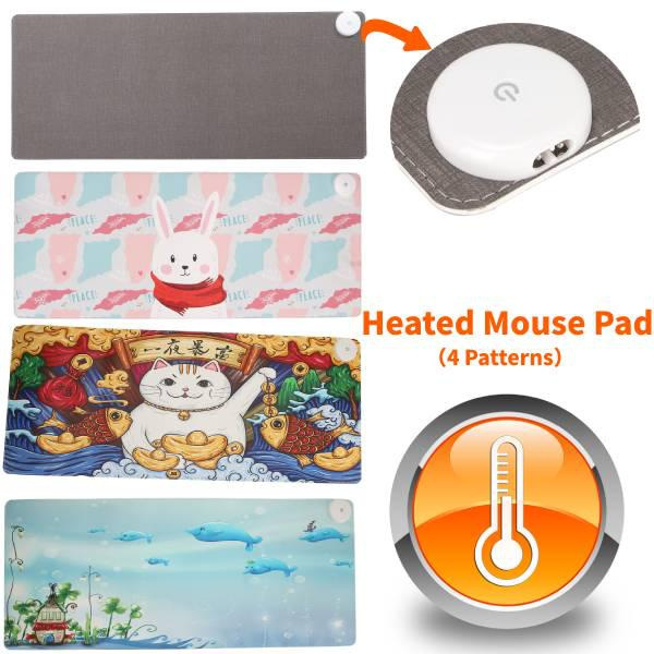 4 Patterns 31.5x13.0in Heated Mouse Pad 3 Gear Temperature Adjustable ...