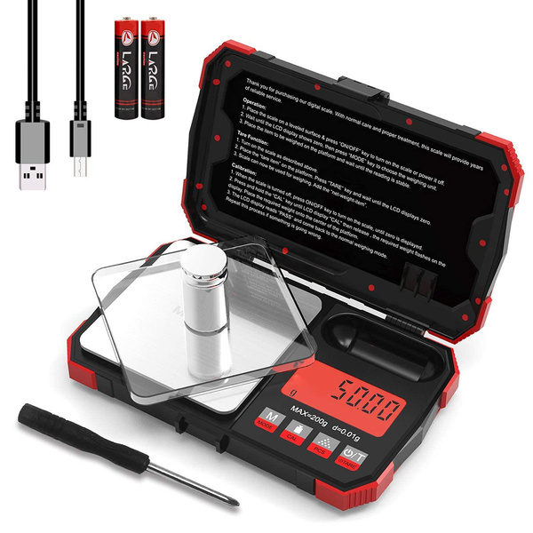 Dual Powered Digital Pocket Scale 200G X 0.01G, Precision Gram Scale ...