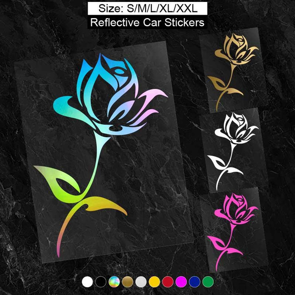 1PC The Beautiful Rose Car Stickers Flowers Self-adhesive Vinyl Decal ...