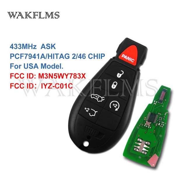6 or 5+1 buttons 433MHZ Remote Smart Key fob For Chry sler Jeep Dodge ...
