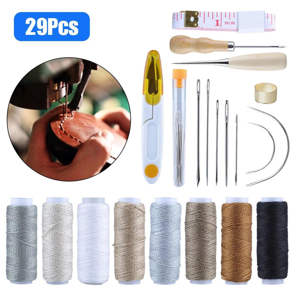 29 Piece Leather Cloth Sewing Process Tool Set DIY Needle Thread Taper ...