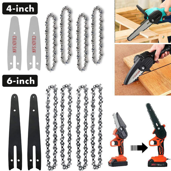 4/6 Inch Chain and Guide Plate Set Mini Chainsaw Replacement Cordless ...