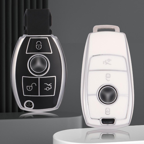 TPU Car Key Case Cover Shell Fob For Mercedes Benz A B C E S Class W204 ...