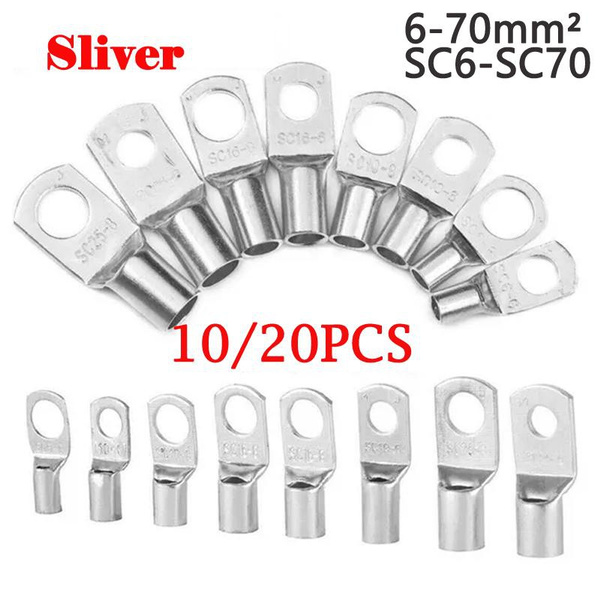 10/20PCS Silver Color SC Type Wire Terminal Bare Copper Battery Block ...