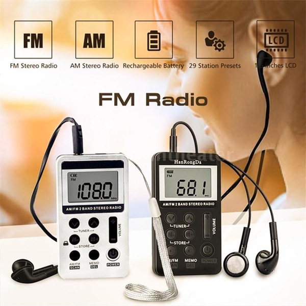 Hanrongda Personal Am Fm Pocket Radio Portable Vr Robot Mini Digital
