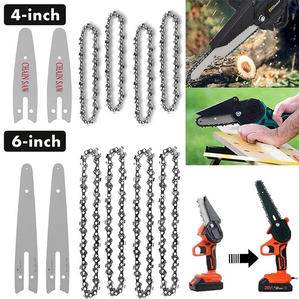 4 In/6 Inch Chain and Guide Plate Set for Mini Chainsaw Replacement ...