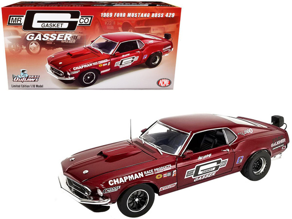 1969 Ford Mustang BOSS 429 Gasser Dark Red Metallic "Mr. Gasket Co ...