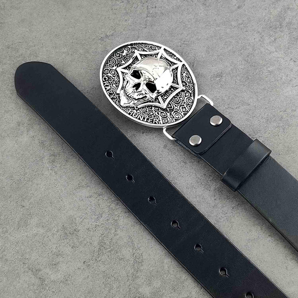 Cool Mens Bullets Skull Buckle Waistband Punk Rock Biker Genuine ...