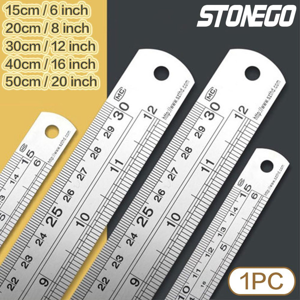 STONEGO 1PC Stainless Steel Rulers, 6, 8, 12, 16, 20 Inch Metal Rulers ...