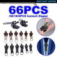 66/36/18/6PCS Instant Zipper Universal Instant Fix Zipper Repair Zipper ...