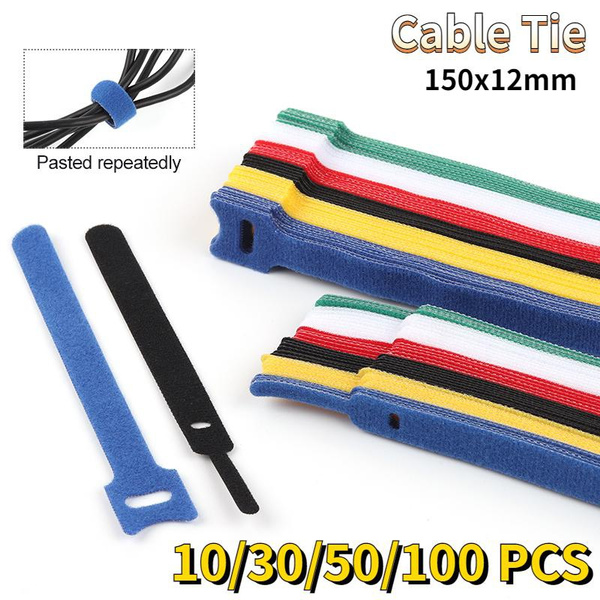 10/30/50/100 Pcs Releasable Cable Ties Colored Plastics Reusable Cable ...