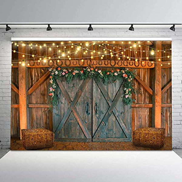 Rustic Barn Wooden Barn Doors Backdrop for Farm Theme Party Retro ...